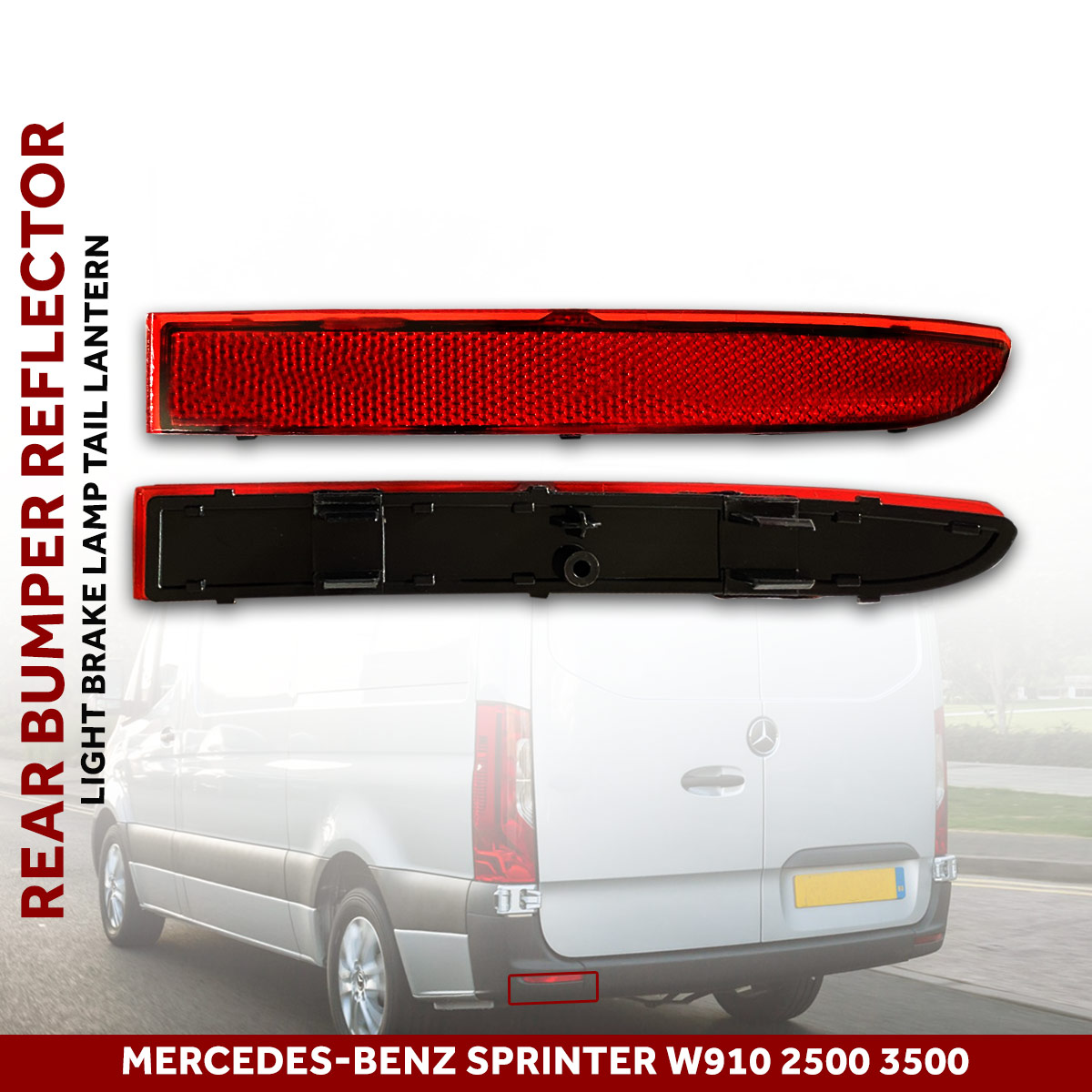 Five Stars Auto Parts | Mercedes Sprinter Rear Bumper Red Reflector ...